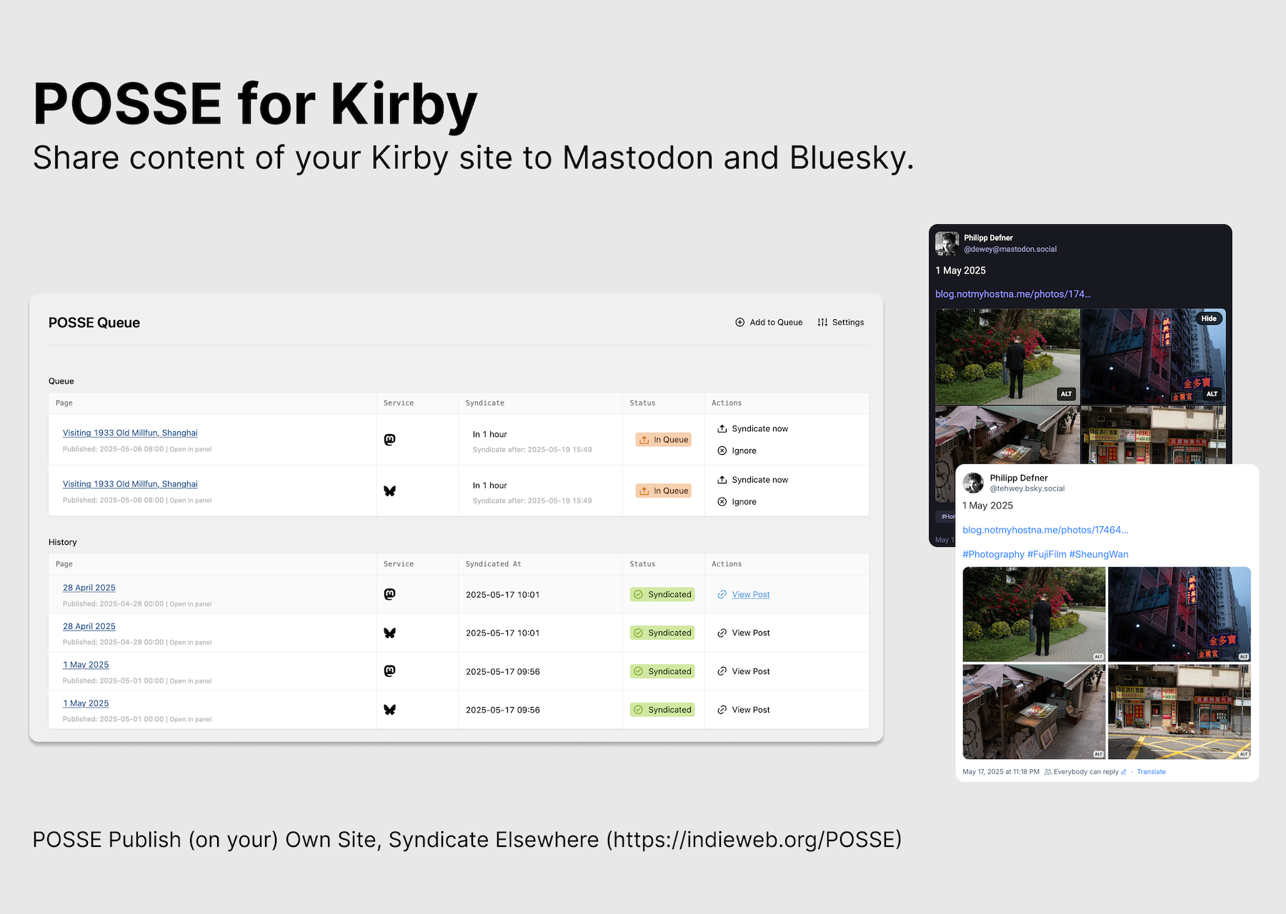 POSSE for Kirby | Kirby CMS Plugins