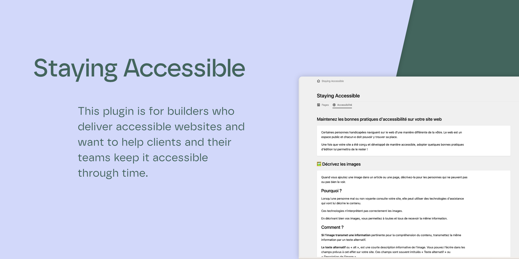 Staying accessible | Kirby CMS Plugins