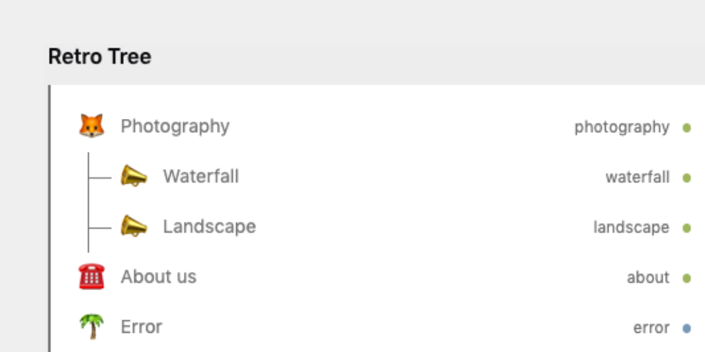Retrotree Section | Kirby CMS Plugins