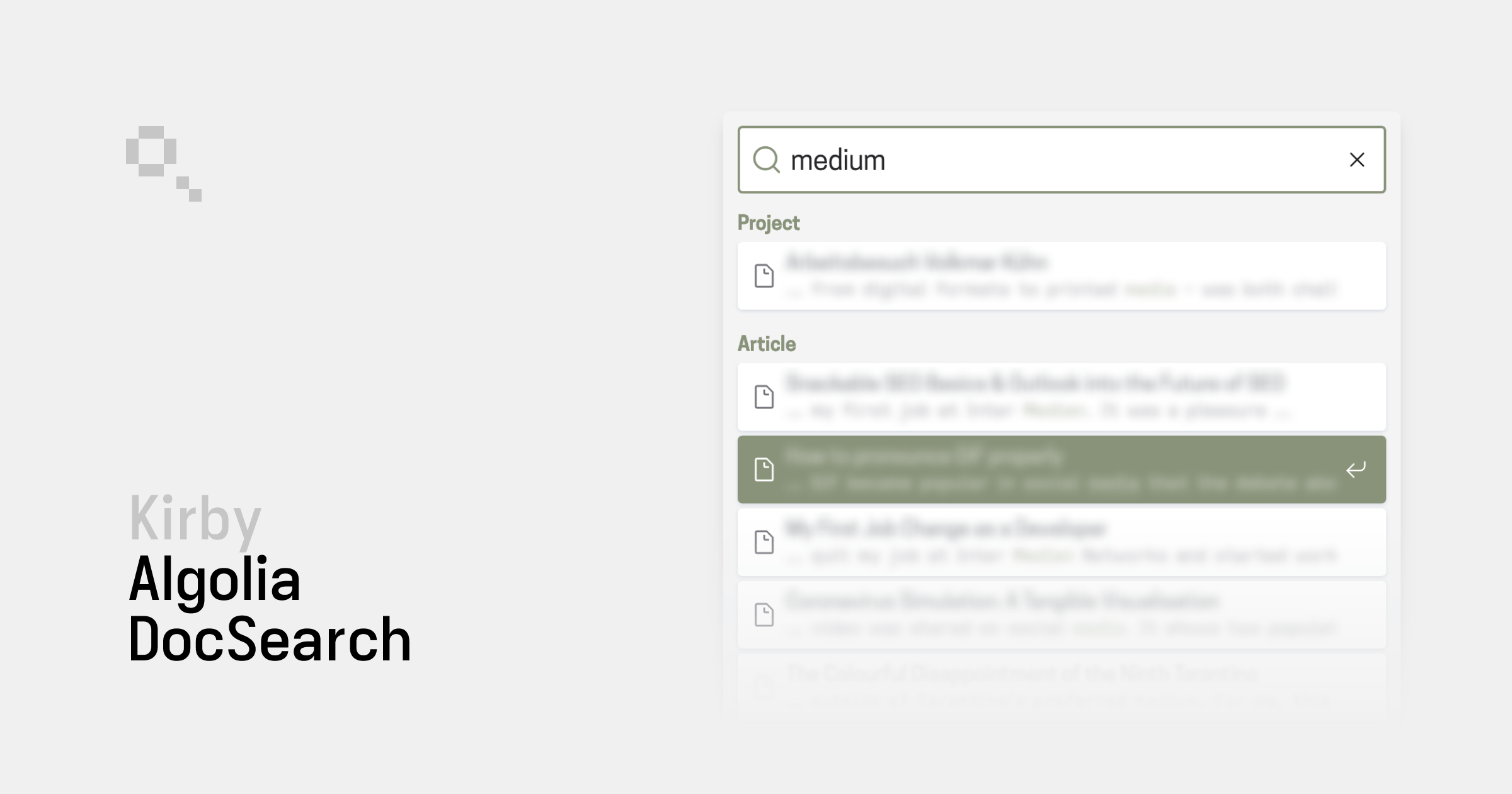 Algolia DocSearch | Kirby CMS Plugins