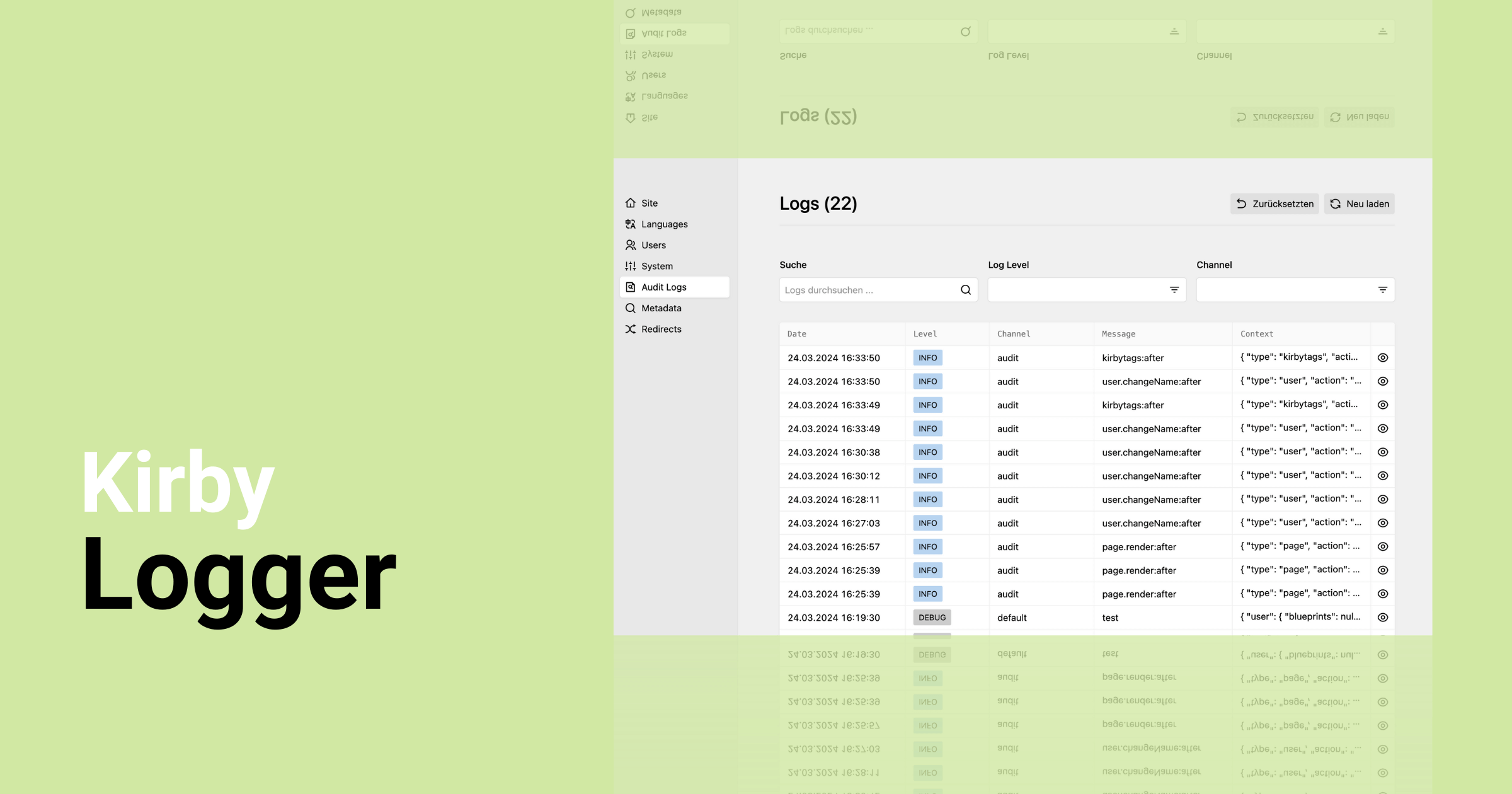 Logger | Kirby CMS Plugins