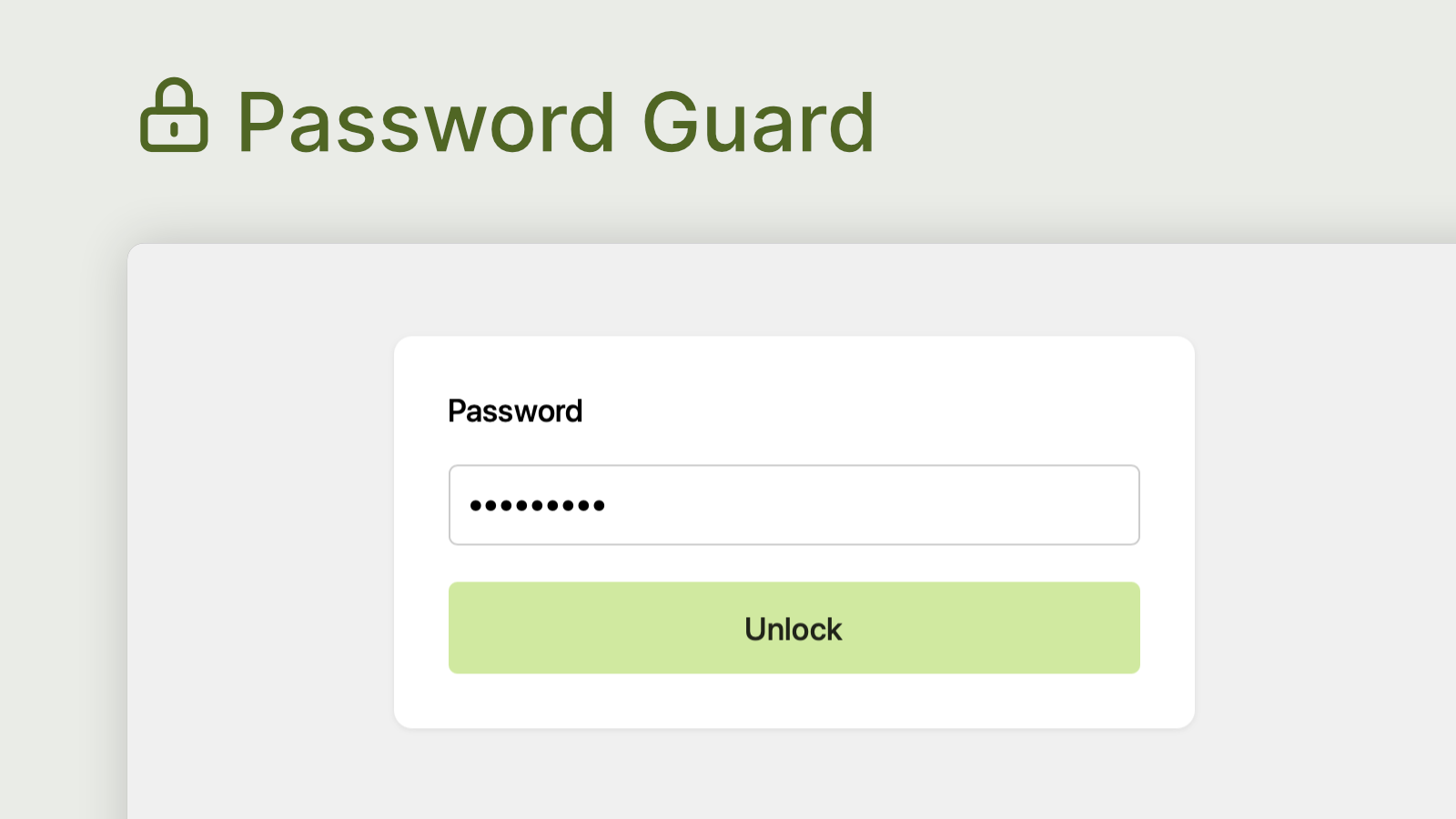 Password Guard | Kirby CMS Plugins