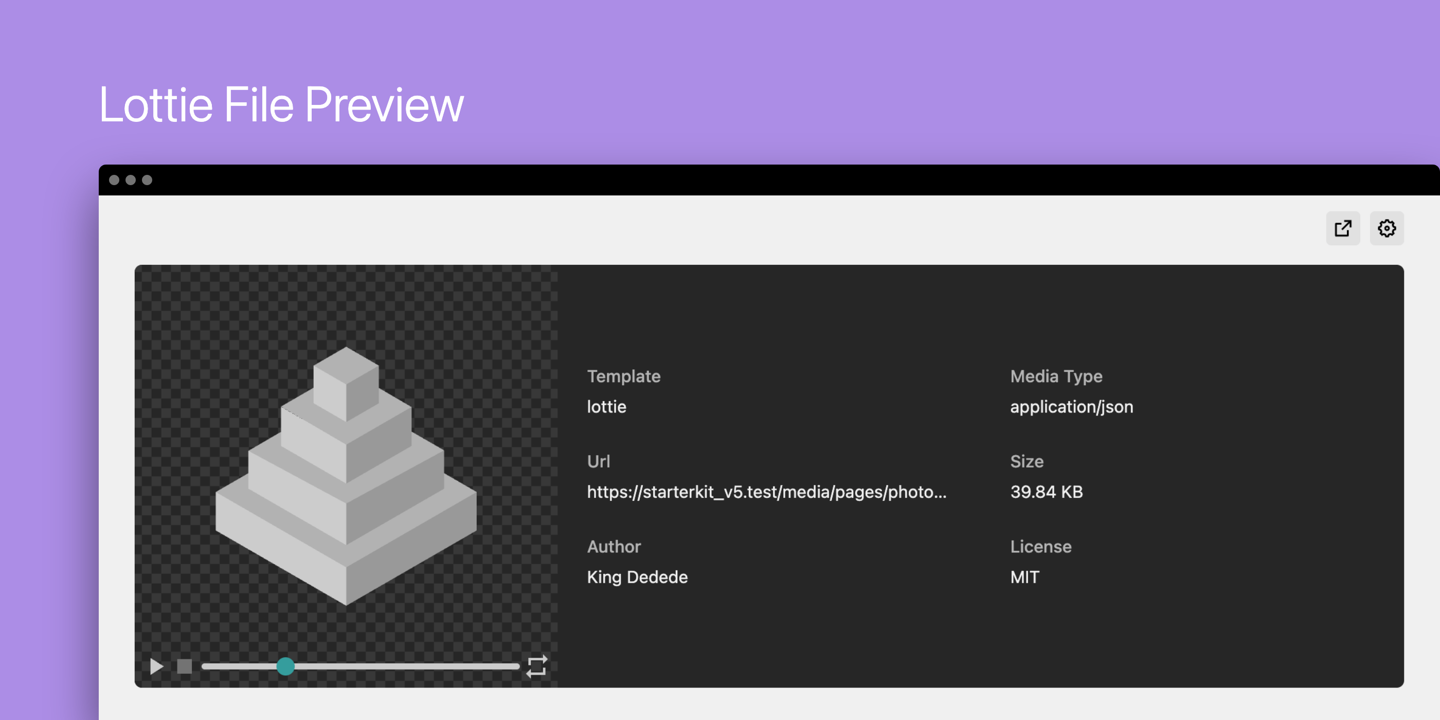 Lottie File Preview | Kirby CMS Plugins